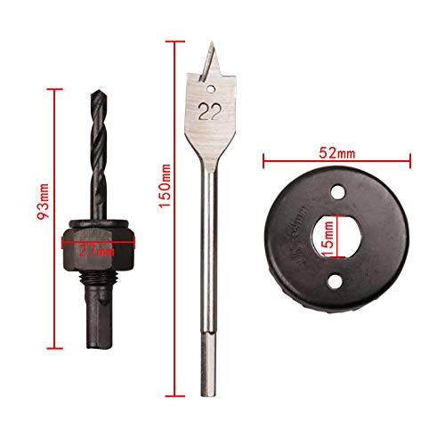 3-Piece Hole Saw Lock Installation Kit – 54 mm & 22 mm Wood Drilling ...