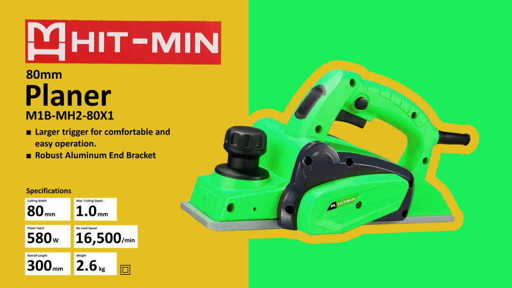 Hitman 500W Electric Wood Planer – Heavy-Duty Corded Planing Tool for ...